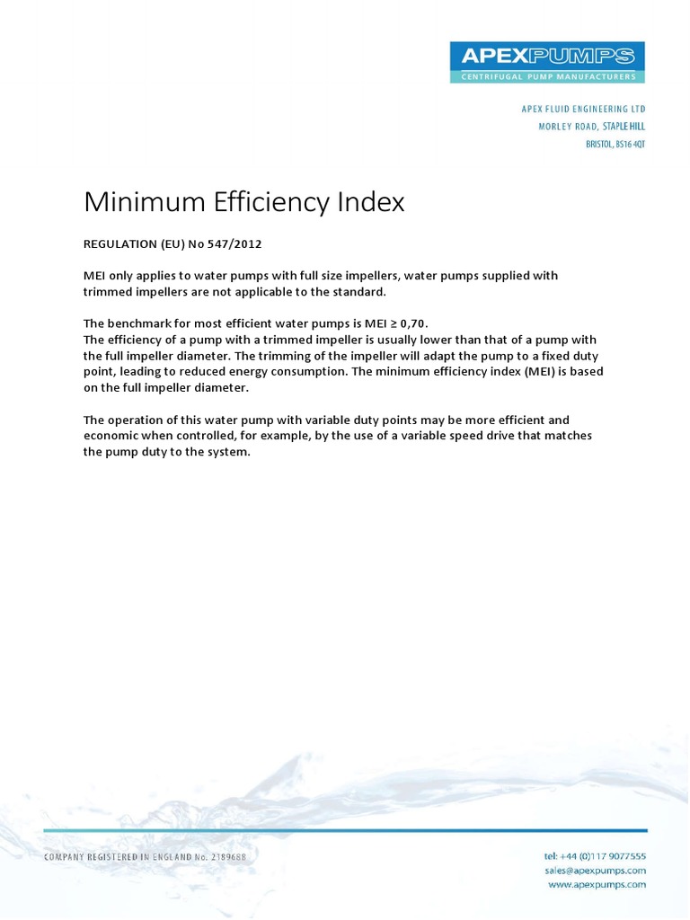Minimum Efficiency Index | PDF