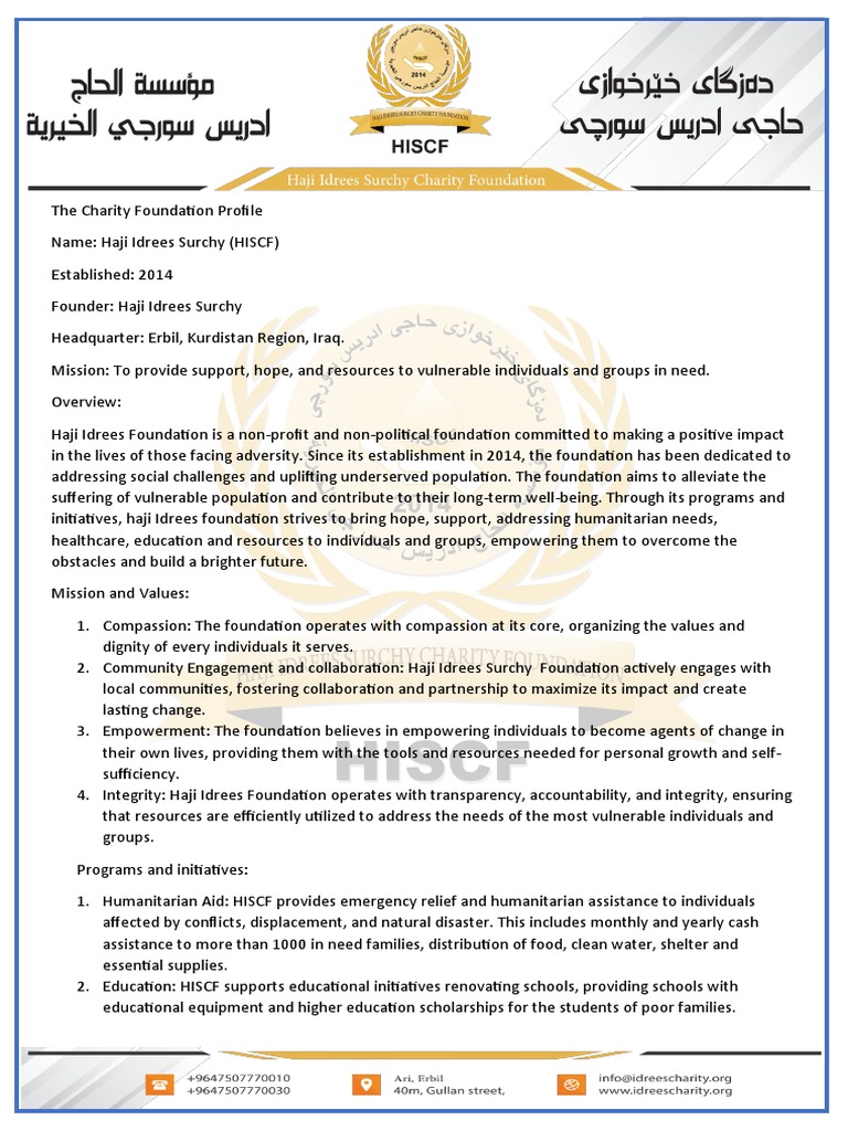 The Foundation Profile | PDF | Humanitarian Aid | Empowerment
