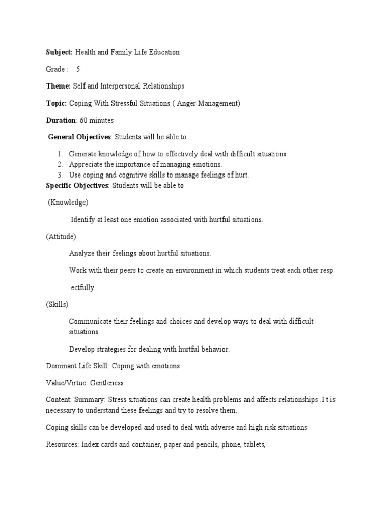 Anger Management Plan | PDF | Emotions | Interpersonal Relationships