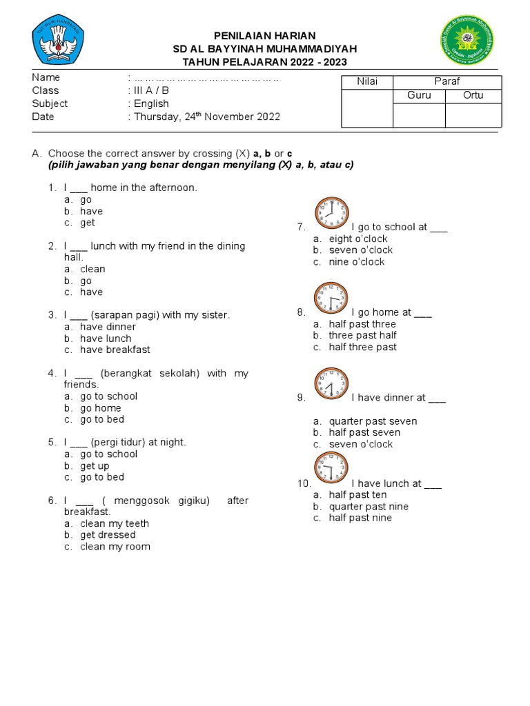 Ph Kelas 3 My Day Pdf Meal Eating Behaviors Of Humans