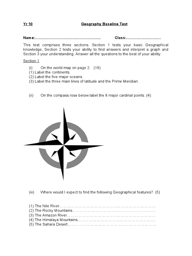 Yr 10 Geography Baseline Test | PDF | Earthquakes | Earth