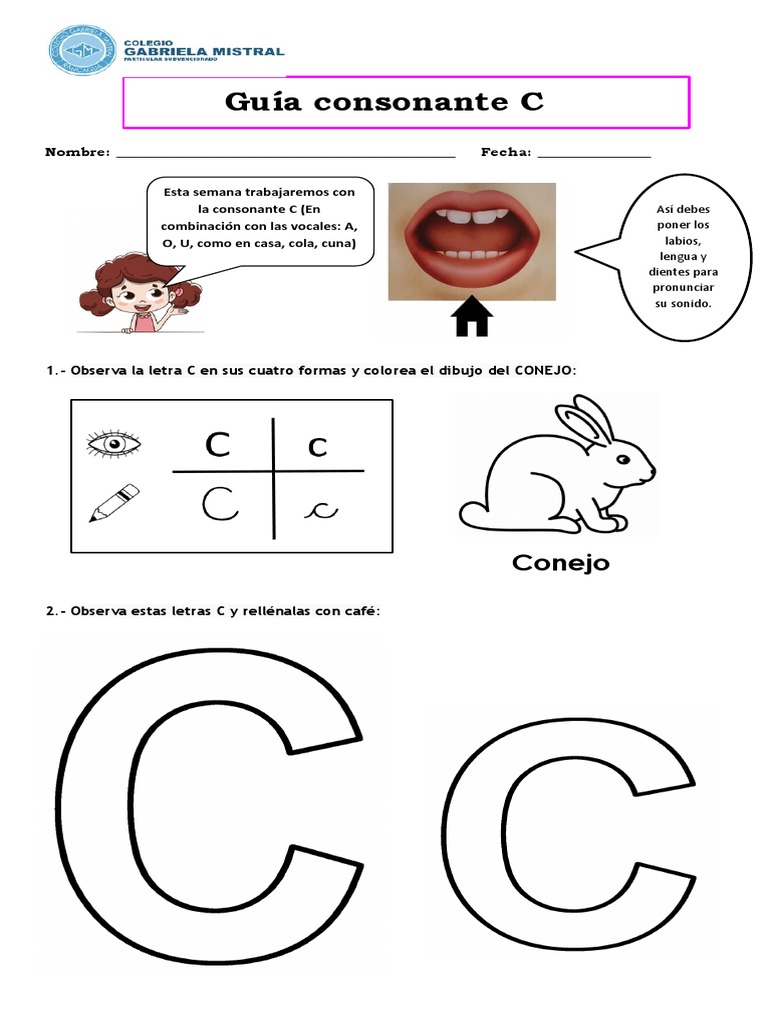 Guía Consonante C - Ca, Co, Cu | PDF | Comunicación humana | Lingüística