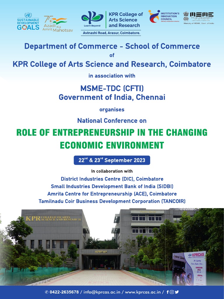 Role of Entrepreneurship in The Changing Economic Environment 1 | PDF