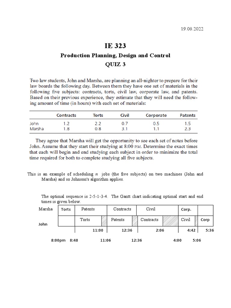 Job Scheduling with Johnson's Algorithm | PDF