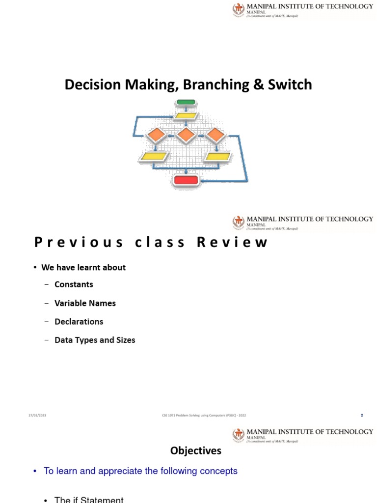 L10-L13-Decision Making, Branching and Looping | PDF | Control Flow | Mathematics