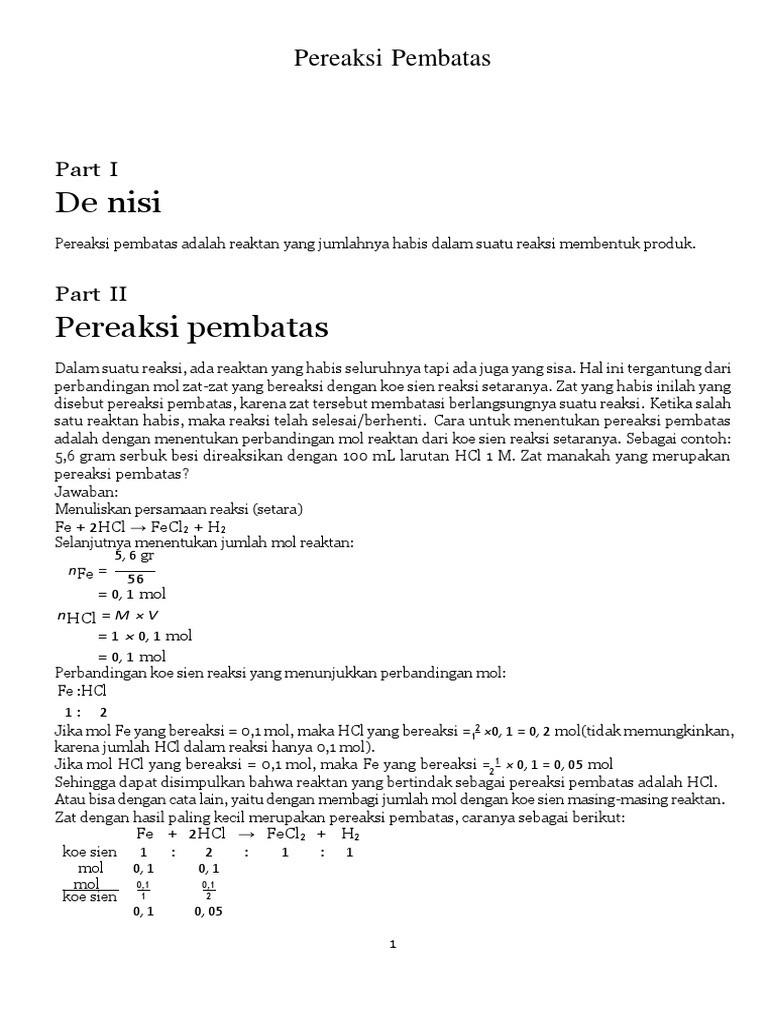 MODUL Pereaksi Pembatas | PDF