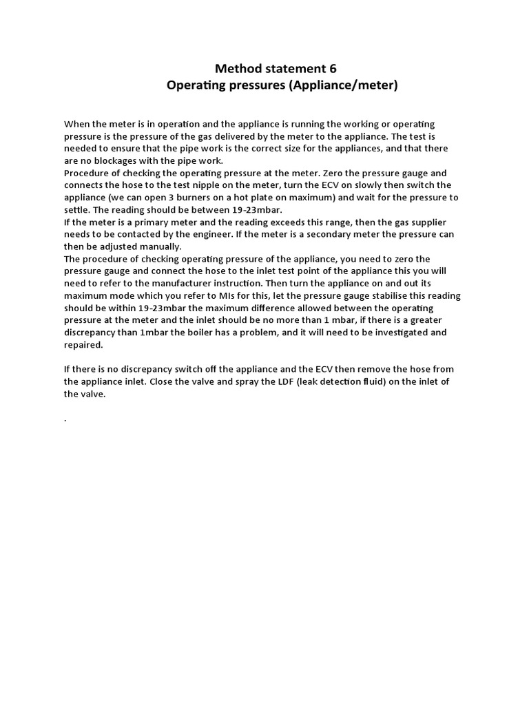 Method Statement 6 | PDF