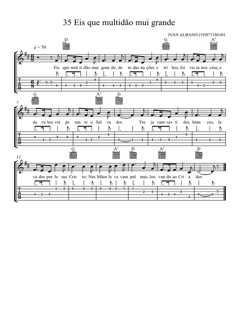 35 Eis que multidão mui grande - Partitura completa | PDF