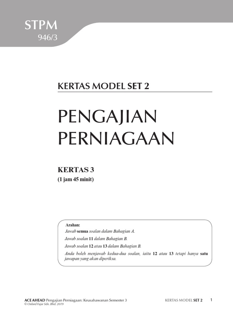 Ace Ahead P - Perniagaan S3-student-Kertas Model Set 2 | PDF
