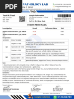 Positive Widal Test Report for Typhoid | PDF | Hematology | Blood