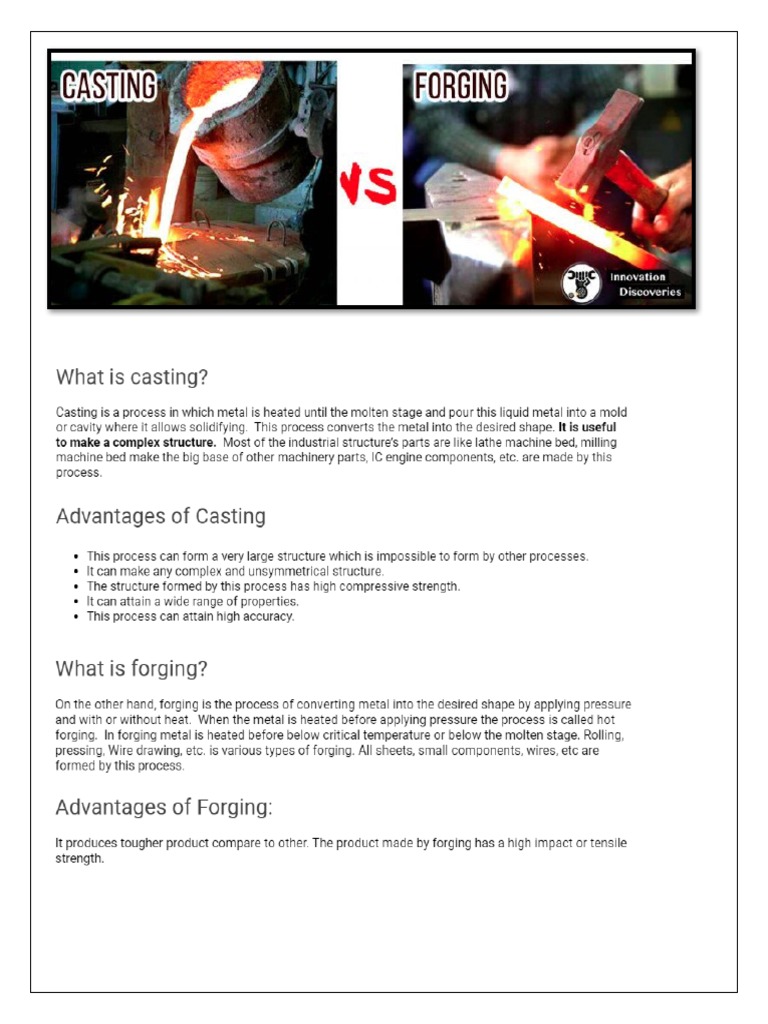 Training Material For Casting & Forgings | PDF | Casting | Forging