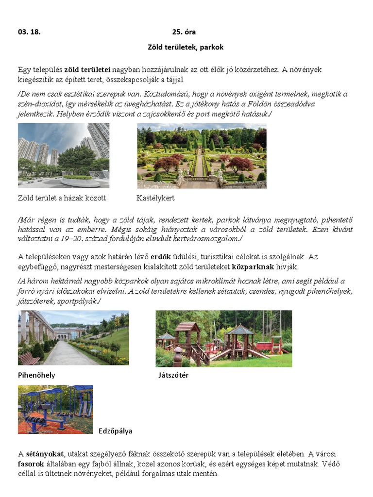 Technika - Zöld Területek | PDF