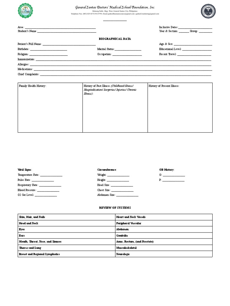 Pa Format | PDF | Physical Examination | Clinical Medicine