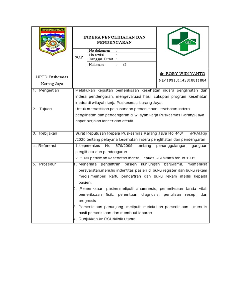 Sop Indera Penglihatan Dan Indera Pendengaran | PDF