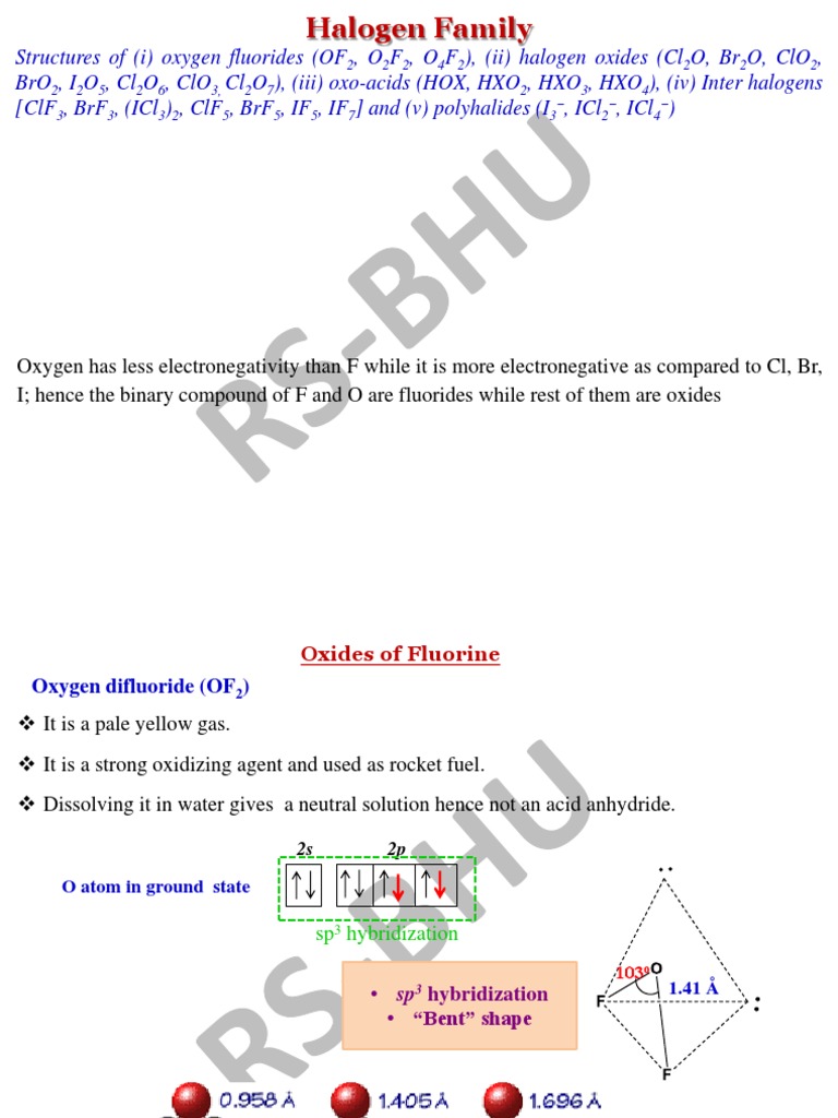 Halogen Family | PDF | Chlorine | Chemical Bond
