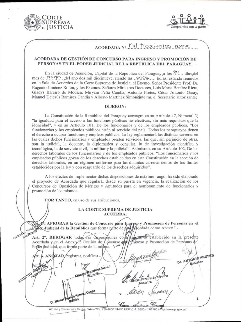 ID1-124 Acordada 1309 Gestion de Concurso | PDF | Derecho