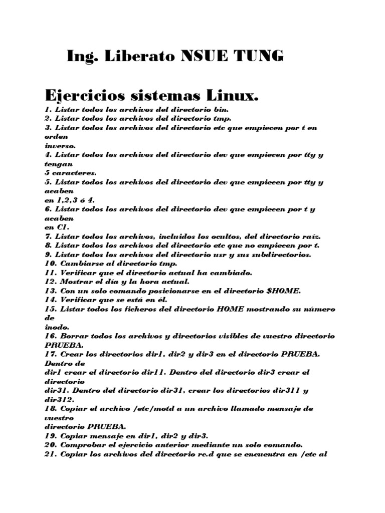 Ejercicios Linux 3 | PDF | Archivo de computadora | Directorio (Computación)