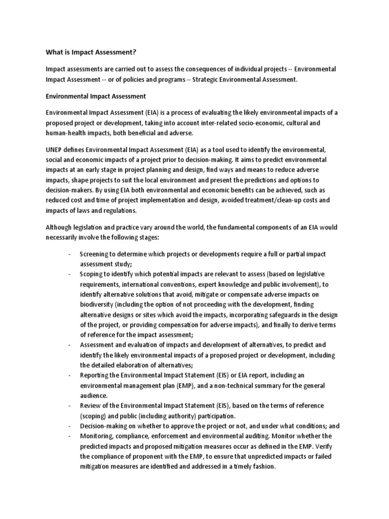 Environmental Impact Assessment | PDF