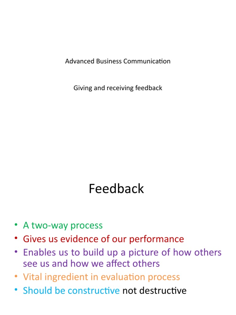 Giving & Receiving Feedback | PDF | Feedback | Communication