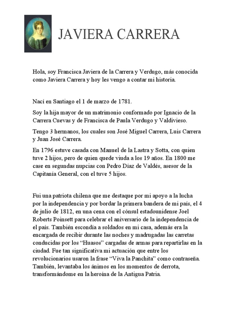 Javiera Carrera | PDF | América del Sur