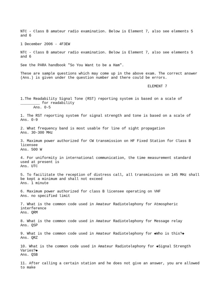 Element 7: Class B Exam Review | PDF | Electronic Engineering | Waves