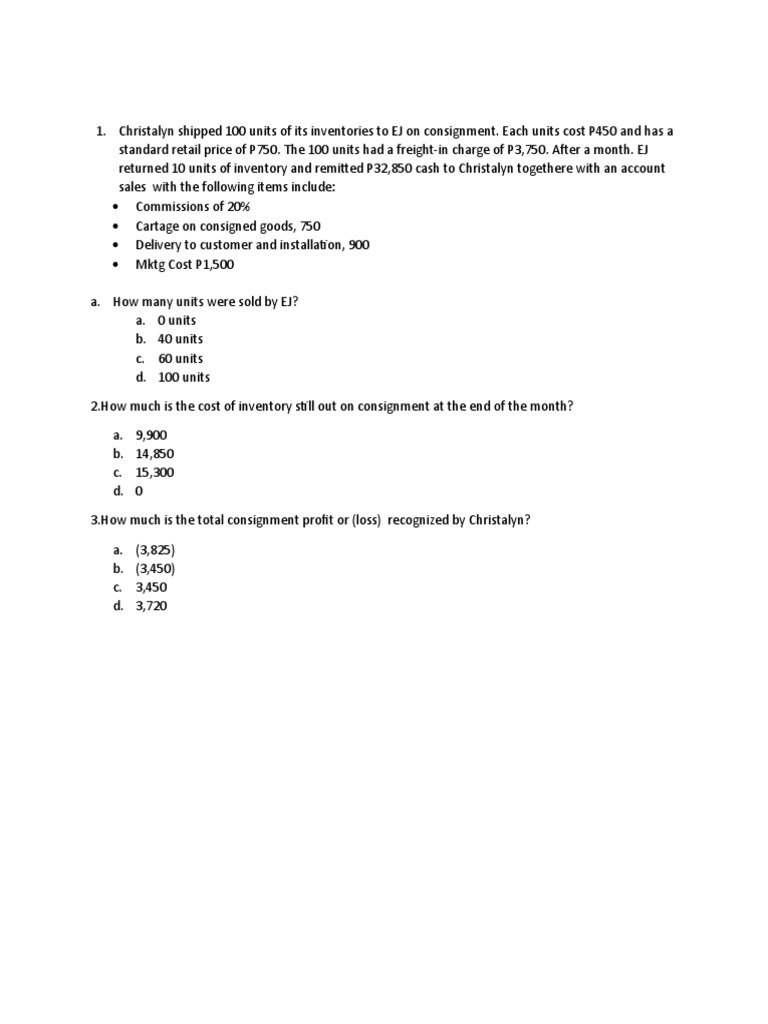 Assignment 7 (Part 2) - Consignment Sales | PDF