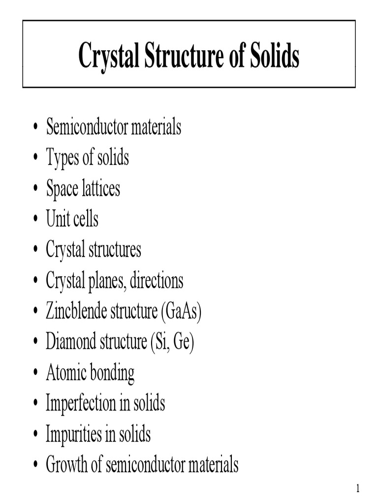 01 Crystal Structure | PDF | Crystal Structure | Epitaxy