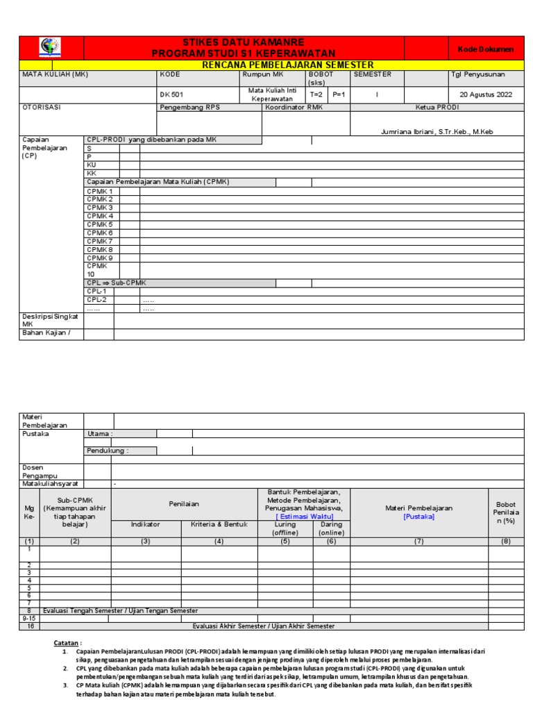 FORMAT RPS TERBARU (RPS) | PDF