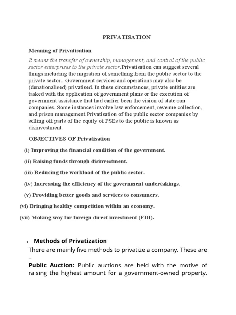 Privatisation | PDF | Privatization | State Owned Enterprise