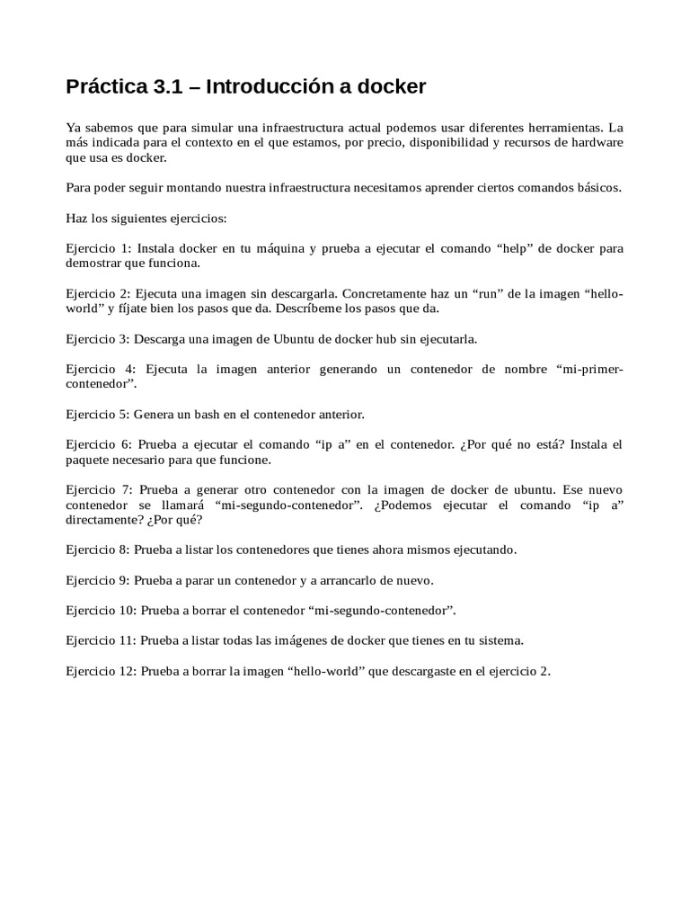 Ejercicio 3.1 - Introducción A Docker | PDF