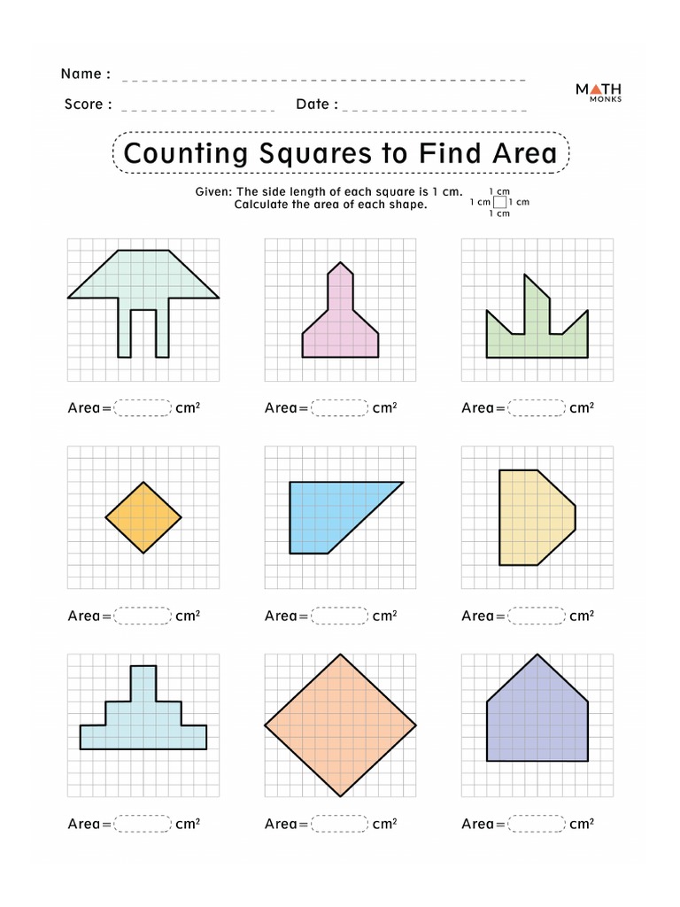 Counting Squares Worksheet With Answers | PDF