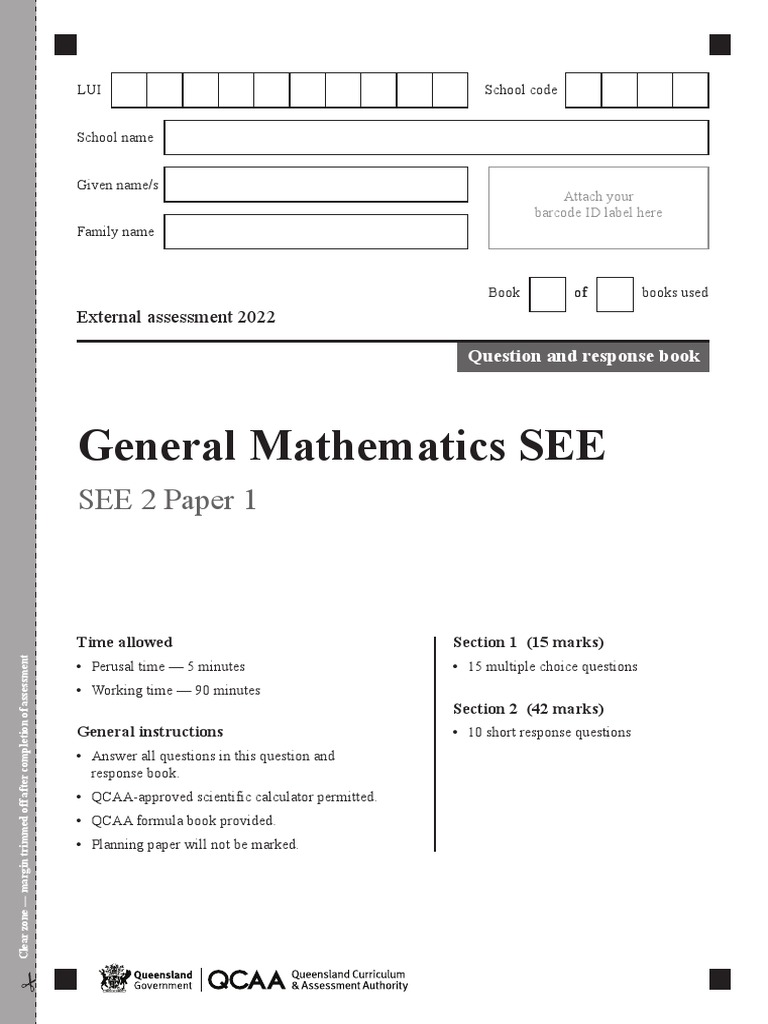 General Mathematics SEE 2022 Assessment | PDF | Theoretical Computer ...
