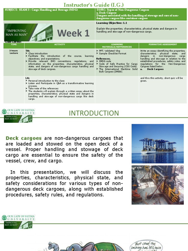 Week-1 - Types of Non-Dangerous Cargoes | PDF | Cargo | Dangerous Goods