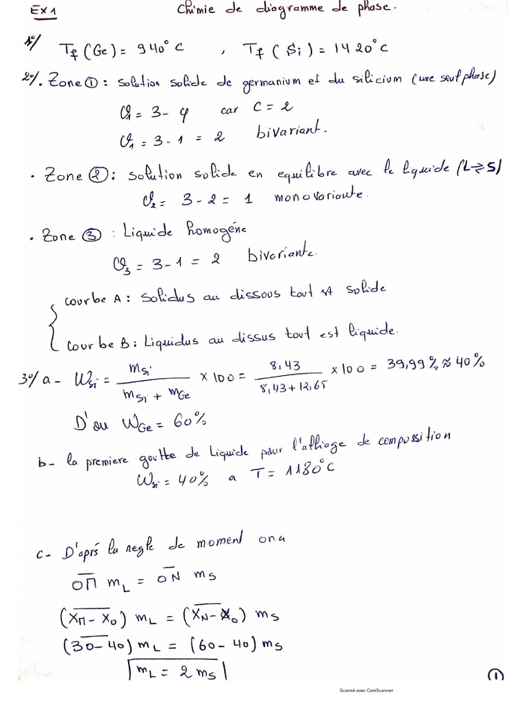 Corrigé TD Diagramme de Phases | PDF