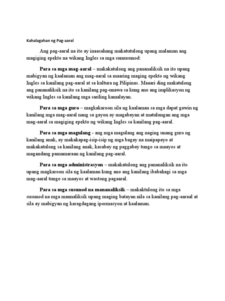 Kahalagahan NG Pag-Aaral | PDF