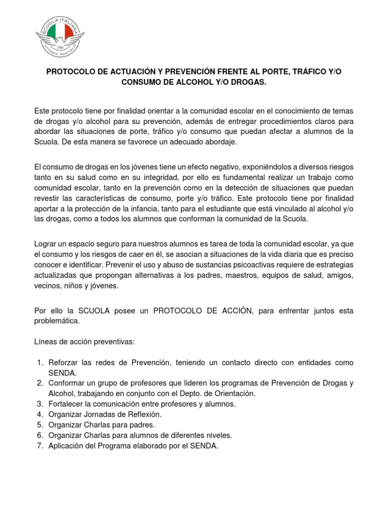 Protocolo-Alcohol-y-Drogas | PDF | Disciplinas | Drogas