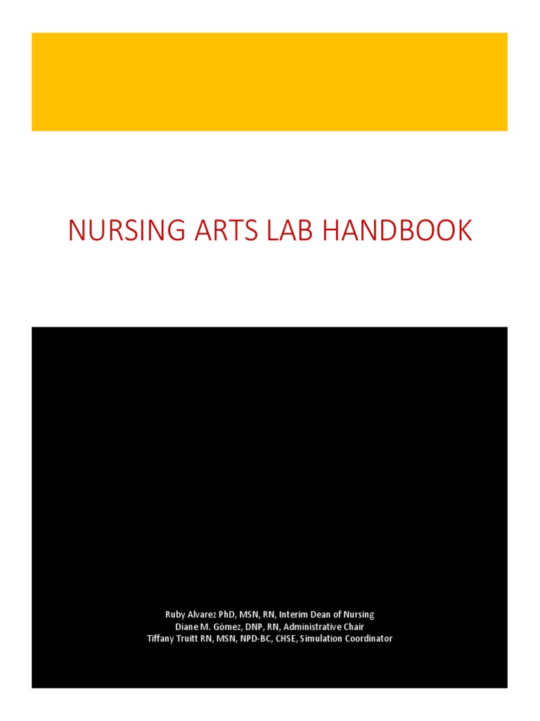 Nursing Arts Lab Student Handbook | PDF | Hand Washing | Simulation