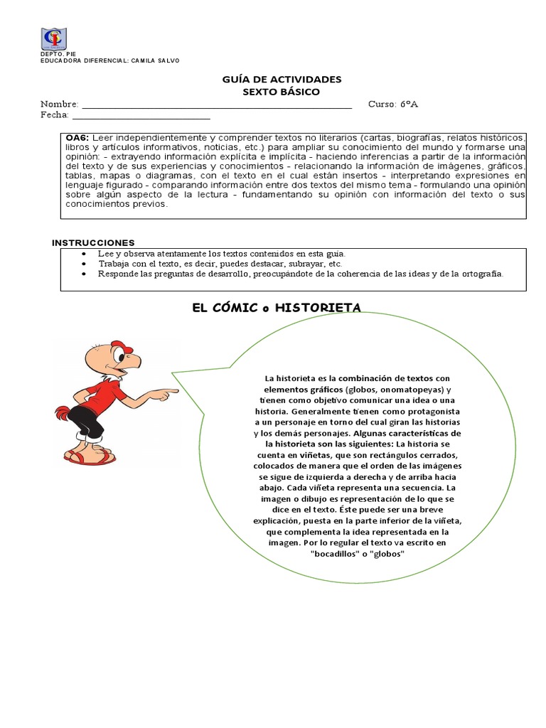 Guía de Actividades sobre Cómics | PDF