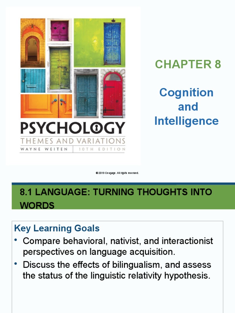 Chapter 8 Cognition and Intelligence | PDF | Intelligence Quotient ...