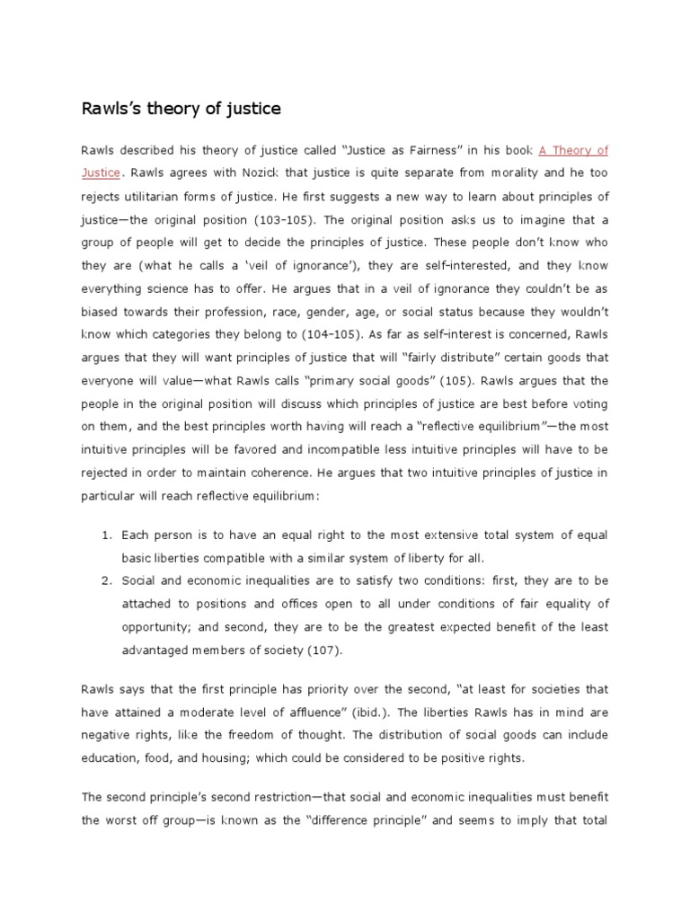 Handout 12 - Justice As Fairness | PDF