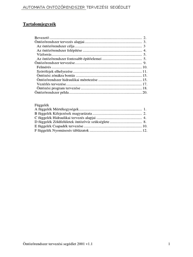 Ontozo Terv Segedlet | PDF