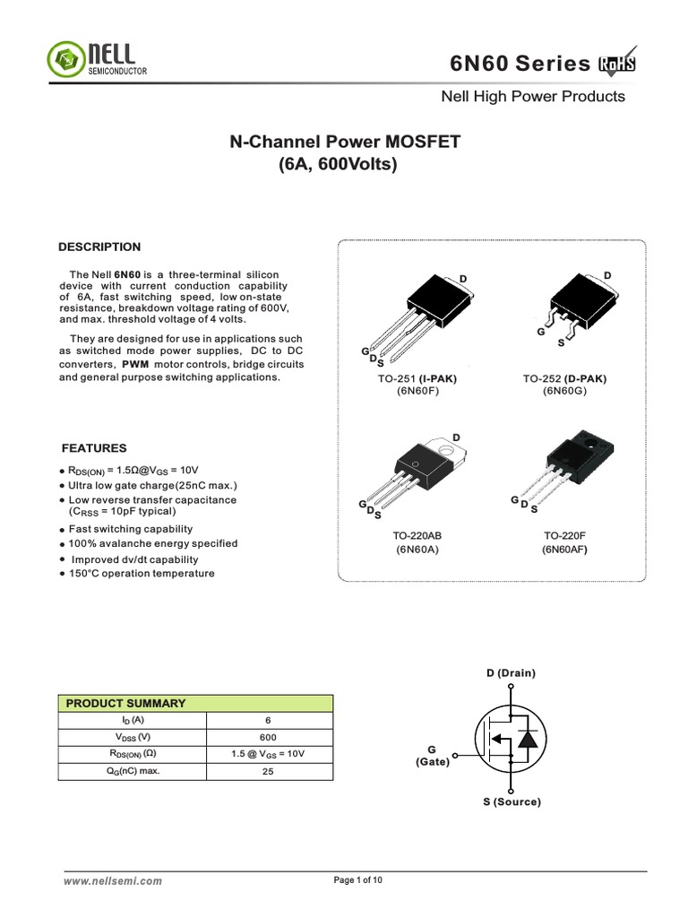 Datasheet 2 | PDF | Field Effect Transistor | Mosfet