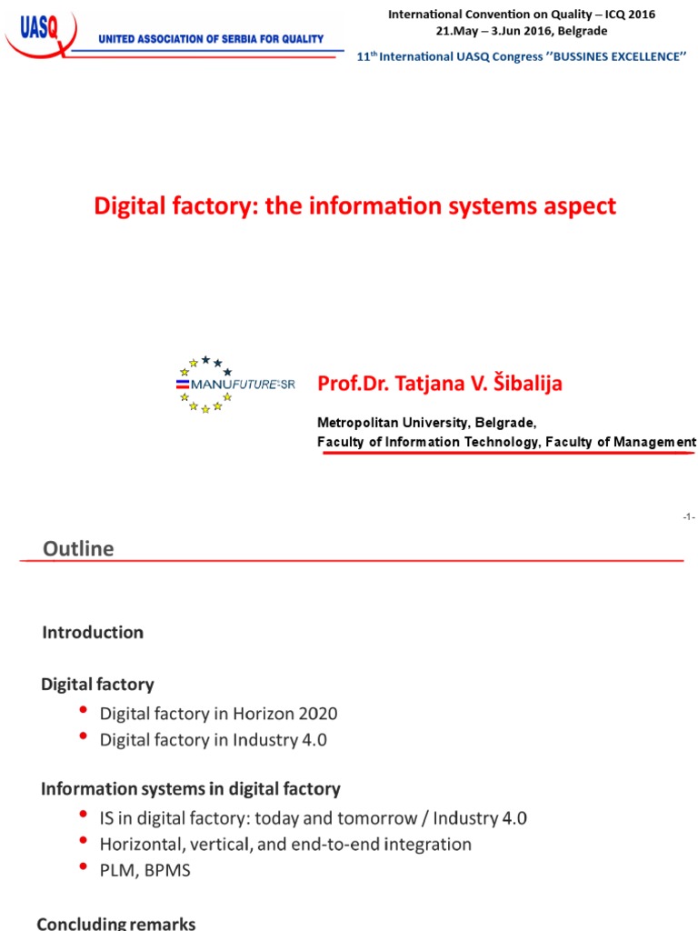 Digital Factory: The Information Systems Aspect | PDF