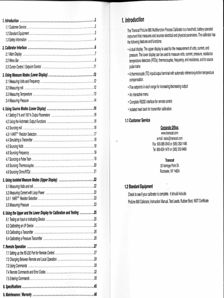 Transcat mf880 User Manual | PDF