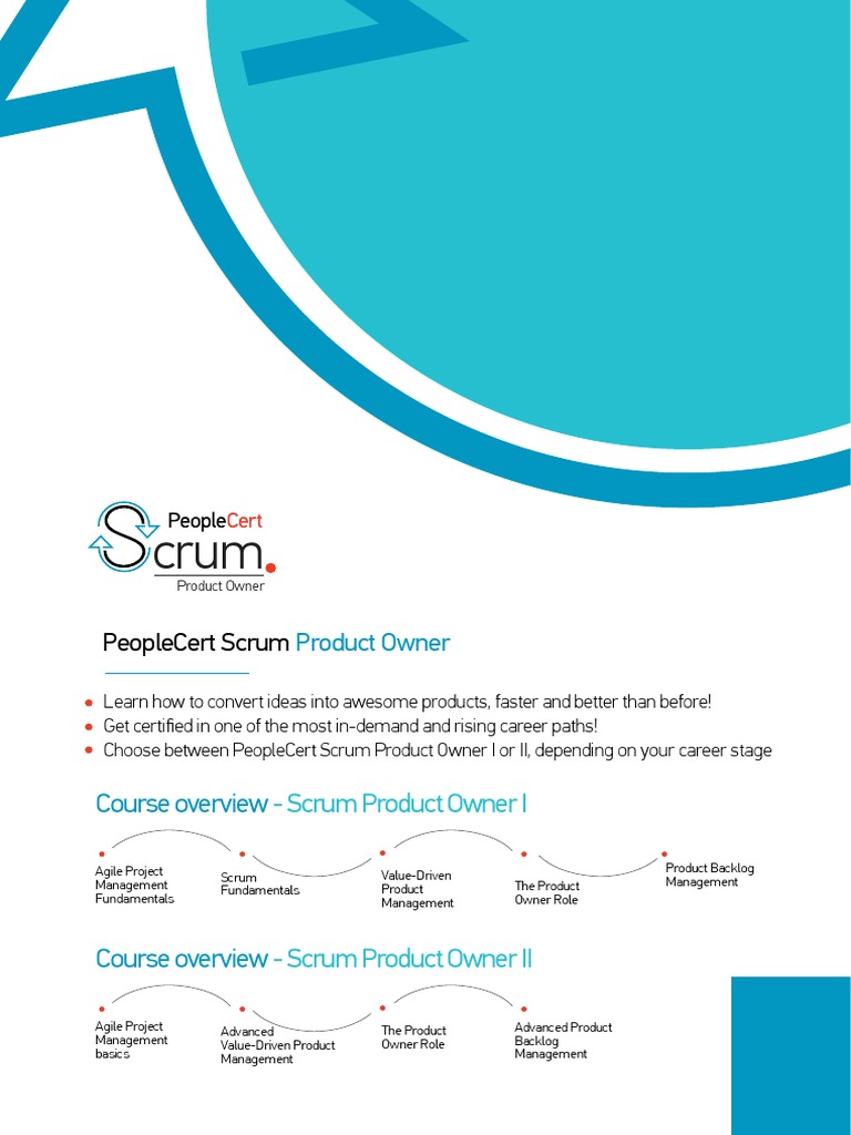 PeopleCert Scrum Product Owner I - II - Flyer - Digital - 202211 | PDF ...