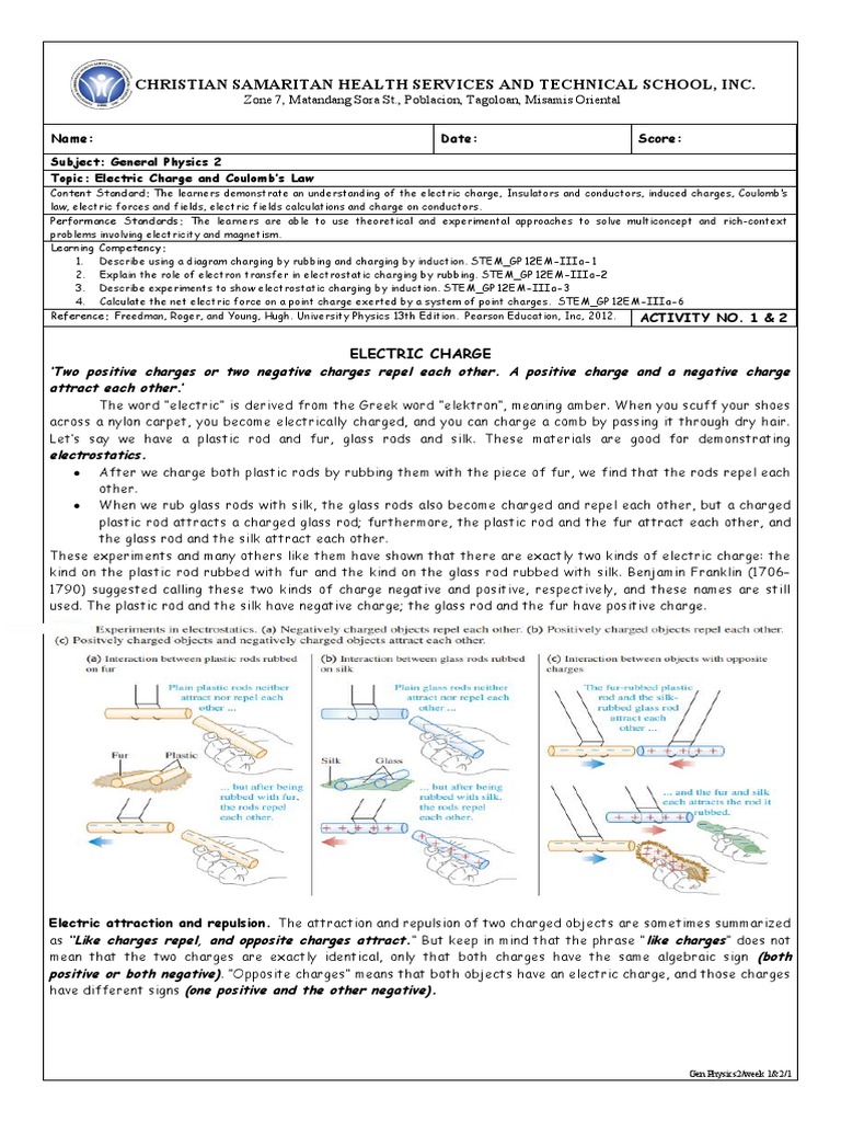 General Physics 2 Week 1 2 | PDF