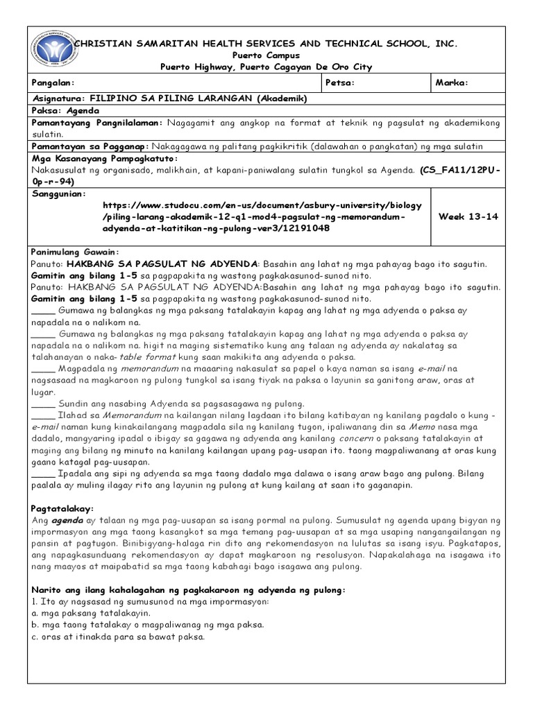 Piling Larangan Week 13 14 | PDF