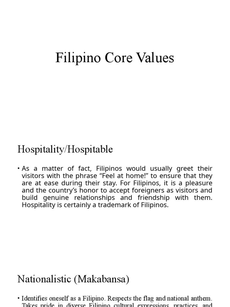 Filipino Core Values | PDF