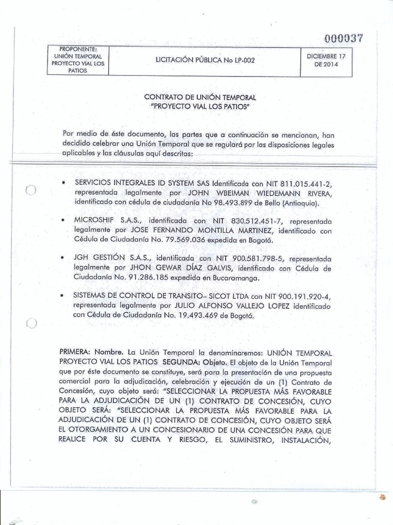 Constitucion Union Temporal-Lp-0020001 | PDF