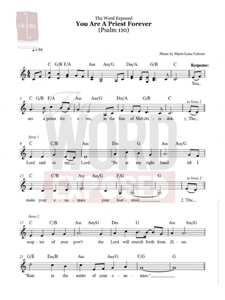 PSALM - You Are A Priest Forever (PS110) | PDF